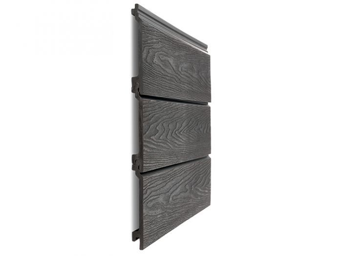 Woodgrain Composite Wall Cladding 3.6m - Black – Artificial Living